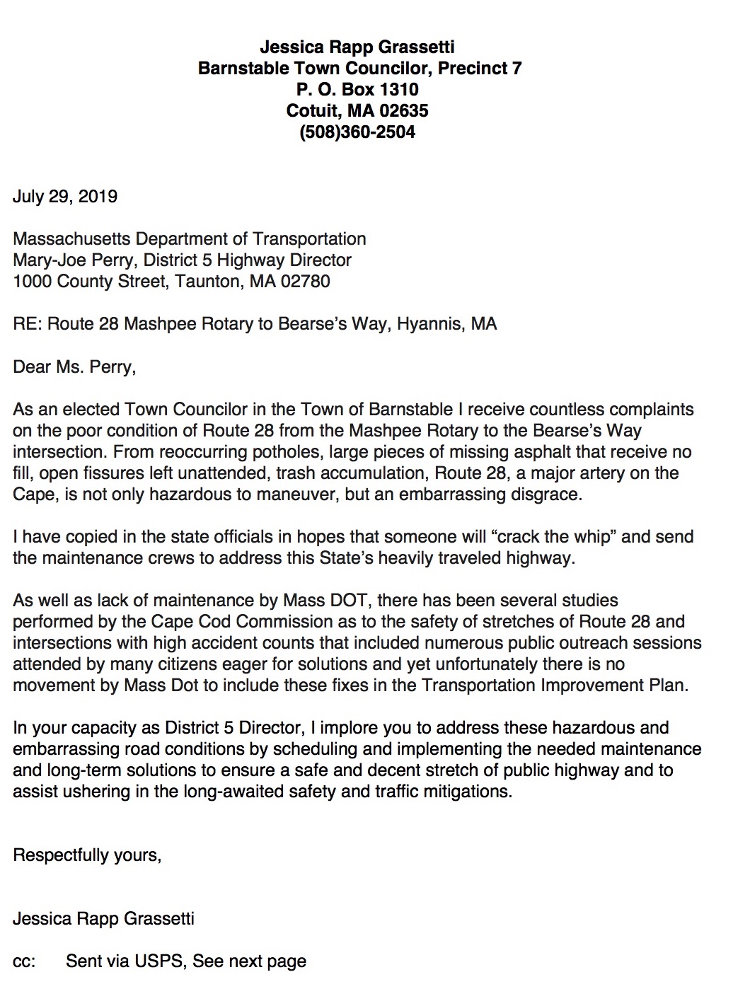 Road Work Notice | BarnstablePrecinct7